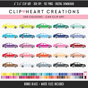 100 Car Clip Art, Commercial Use Instant Download PNG Digital Clip Art ...