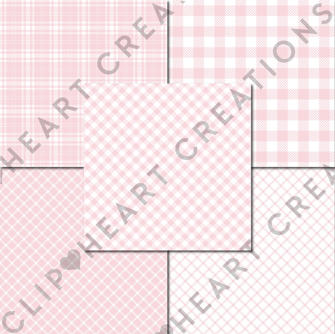 Pink Buffalo Plaid Digital Paper Set Seamless Lumberjack - Etsy