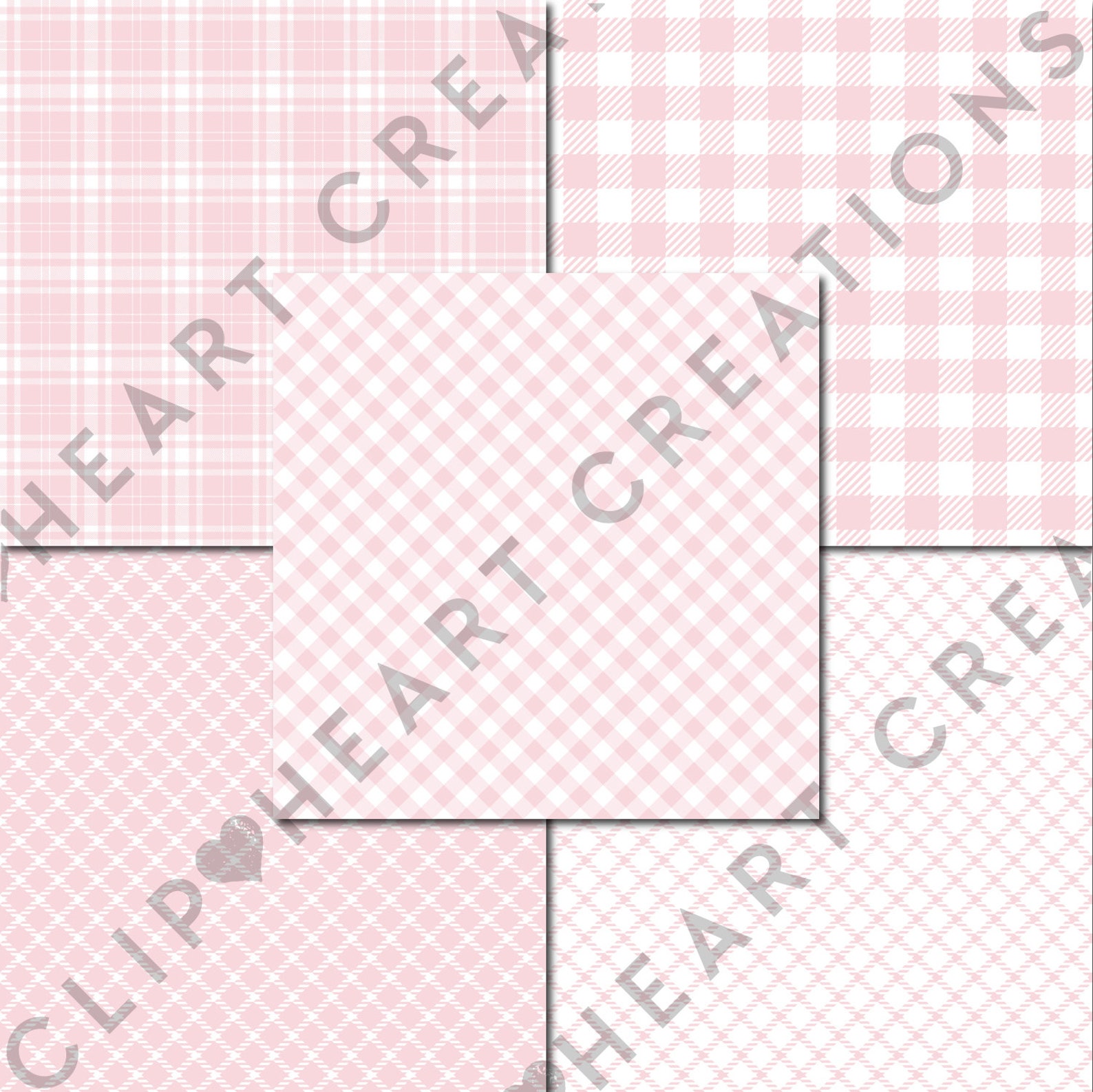 Pink Buffalo Plaid Digital Paper Set Seamless Lumberjack | Etsy
