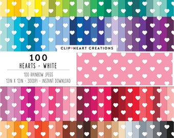 100 Hearts Digital Paper Commercial Use Instant Download | Etsy