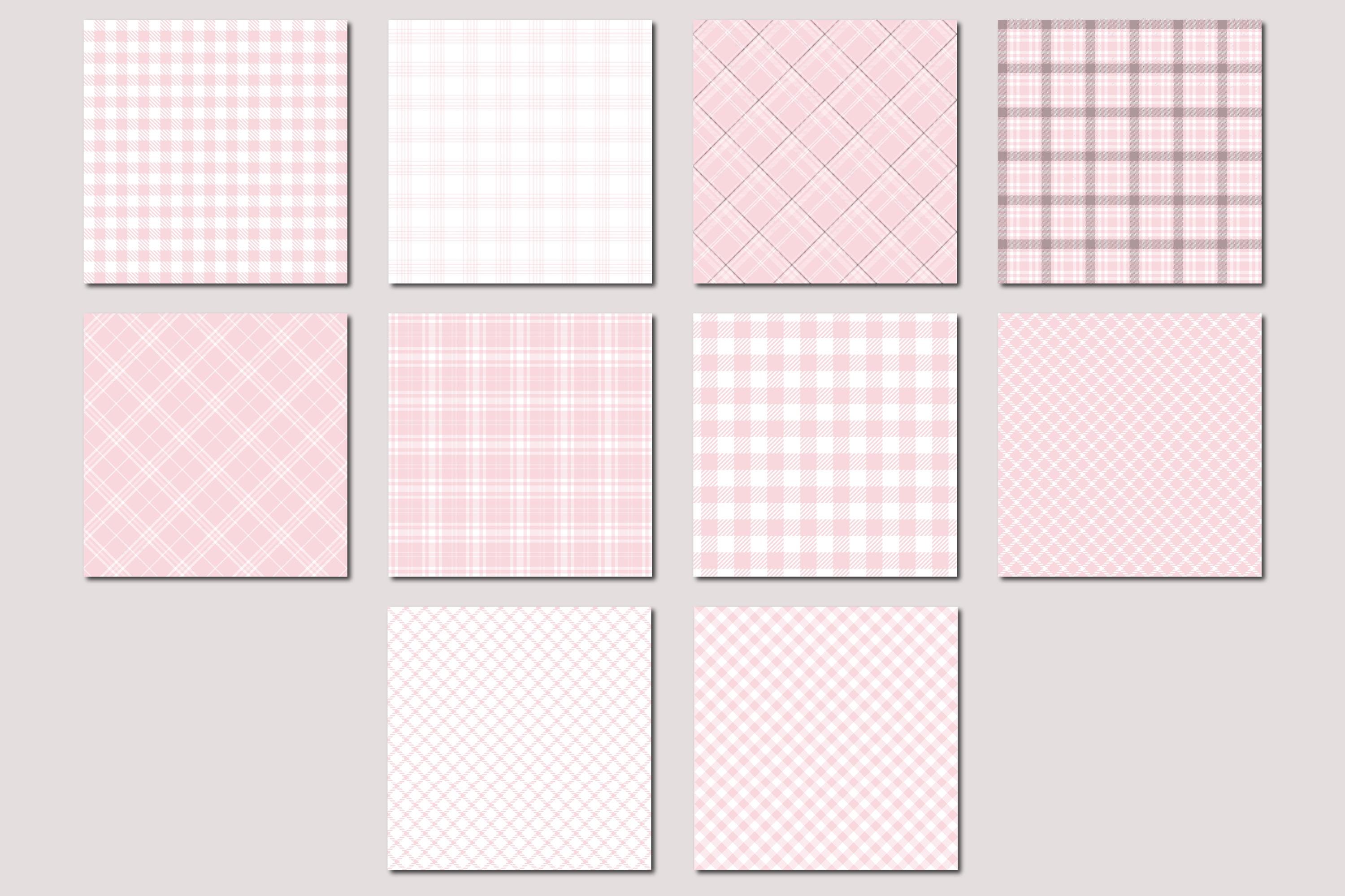 Pink Buffalo Plaid Digital Paper Set, Seamless Lumberjack Plaid Papers ...