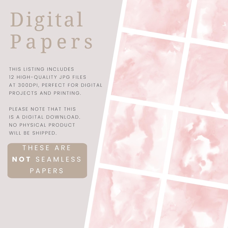 Pink Watercolor Digital Papers, Commercial Use Instant Download ...