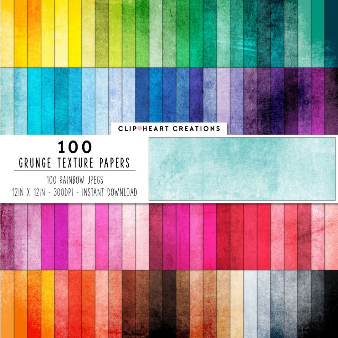 100 Grunge Texture Digital Papers, Commercial Use Instant Download ...