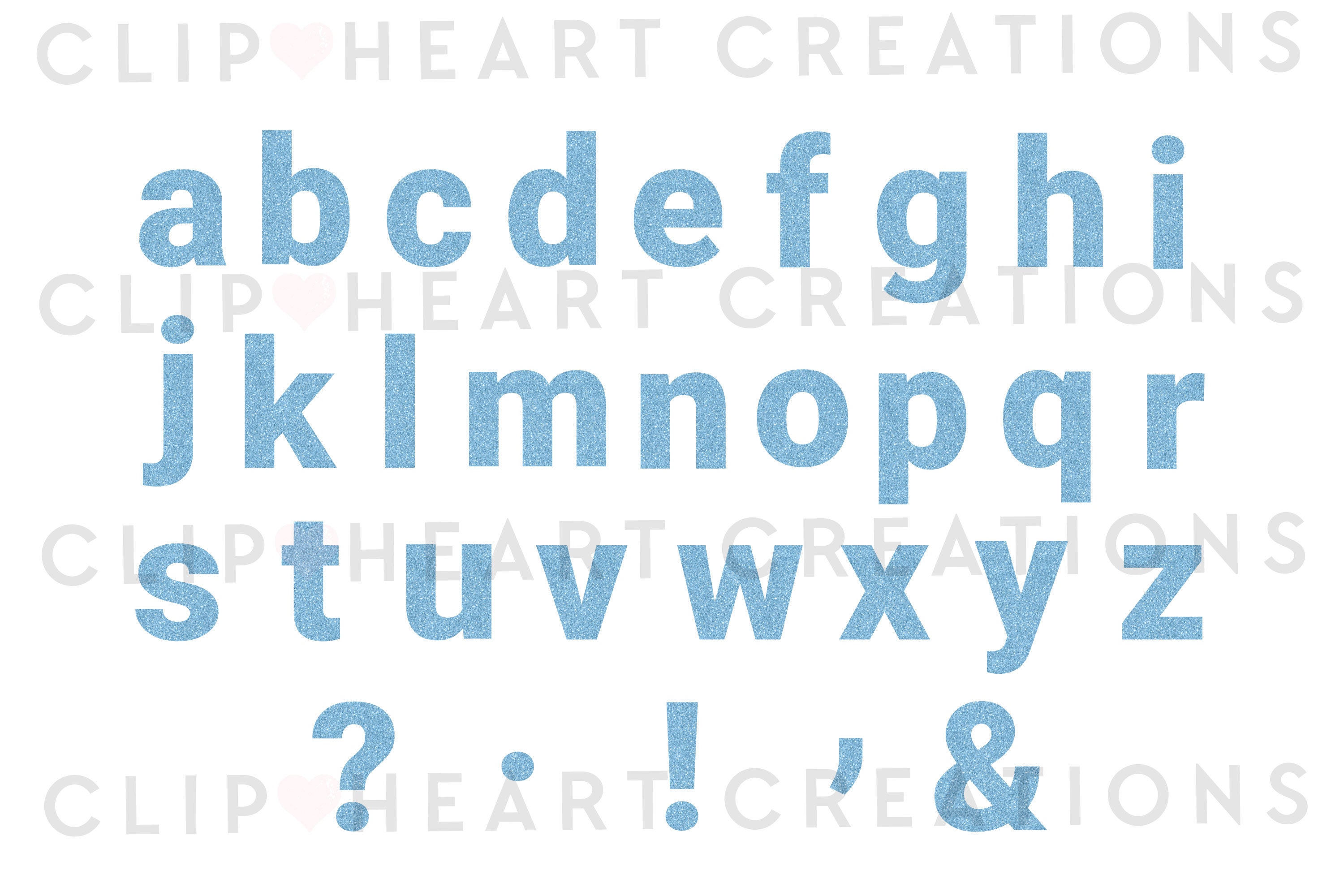 Blue Glitter Alphabet Clip Art, Commercial Use Instant Download Glitter ...
