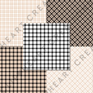 Neutral Buffalo Plaid Digital Paper Set Seamless Lumberjack - Etsy
