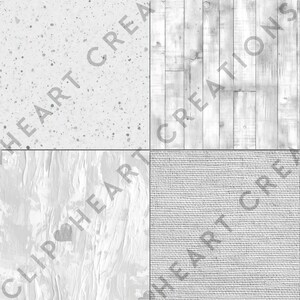 White Textures Digital Papers, Seamless Commercial Use Instant Download Background Grunge ...