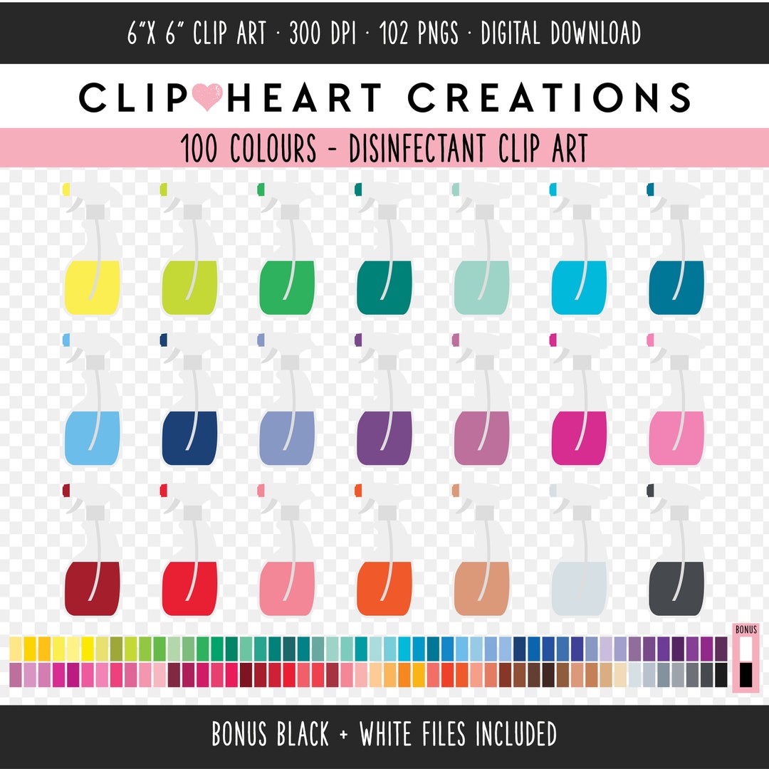 100 Spray Bottle Clip Art, Commercial Use Instant Download PNG Spray ...