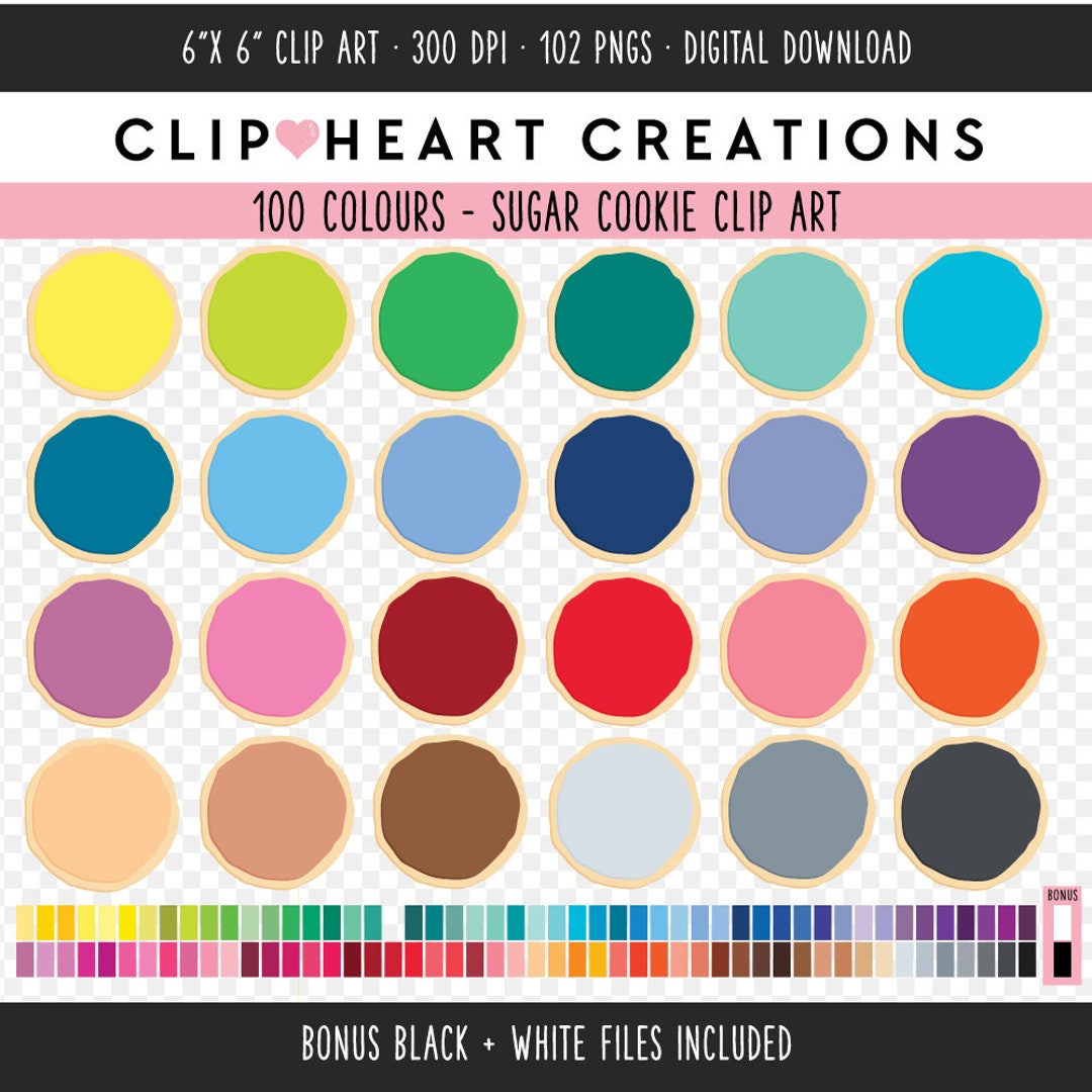 100 Sugar Cookie Clip Art, Commercial Use Instant Download PNG Digital ...