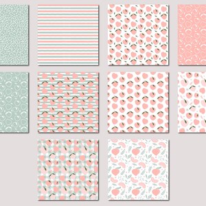 Peach Digital Paper Patterns, 20 Seamless Commercial Use Instant ...