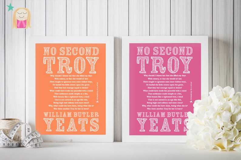 No Second Troy by William Butler Yeats Irish Poetry Art - Etsy