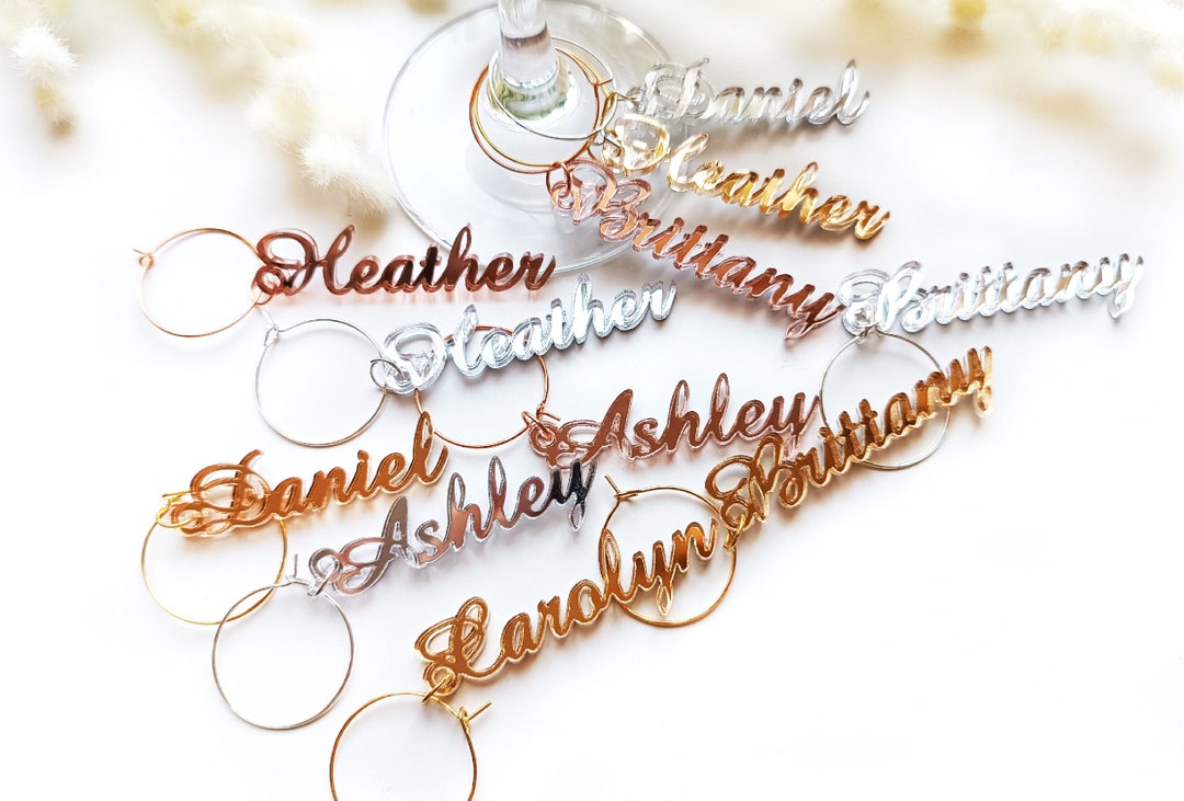 Custom Wine Charm, Wedding Wine Charms, Gold Wine Charms, Wine Glass ...