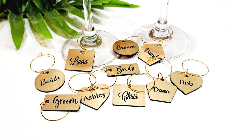 Acrylic Wine Glass Charms Personalized Custom Name Gift Tags - Etsy