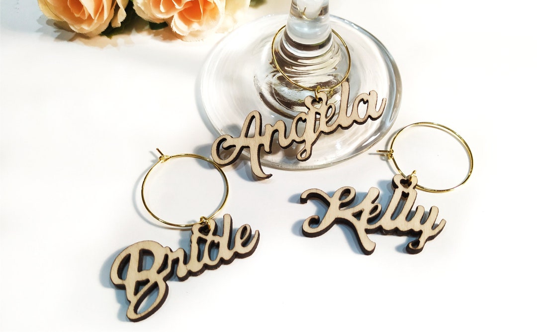 Custom Wine Charm, Wedding Wine Charms, Wooden Wine Charms, Wine Glass ...