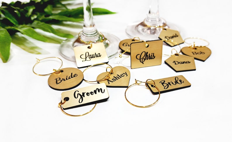 Acrylic Wine Glass Charms Personalized Custom Name Gift Tags - Etsy