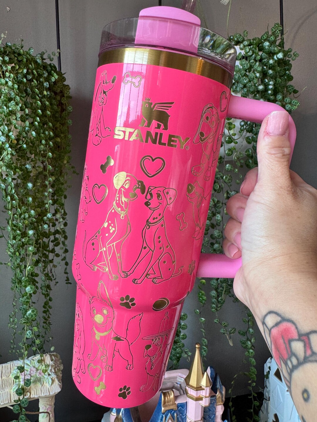 30oz Pink Parade Stanley Tumbler - Engraved With Adorable Disney Dogs ...