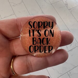 Sorry It's on Back Order Badge - Etsy