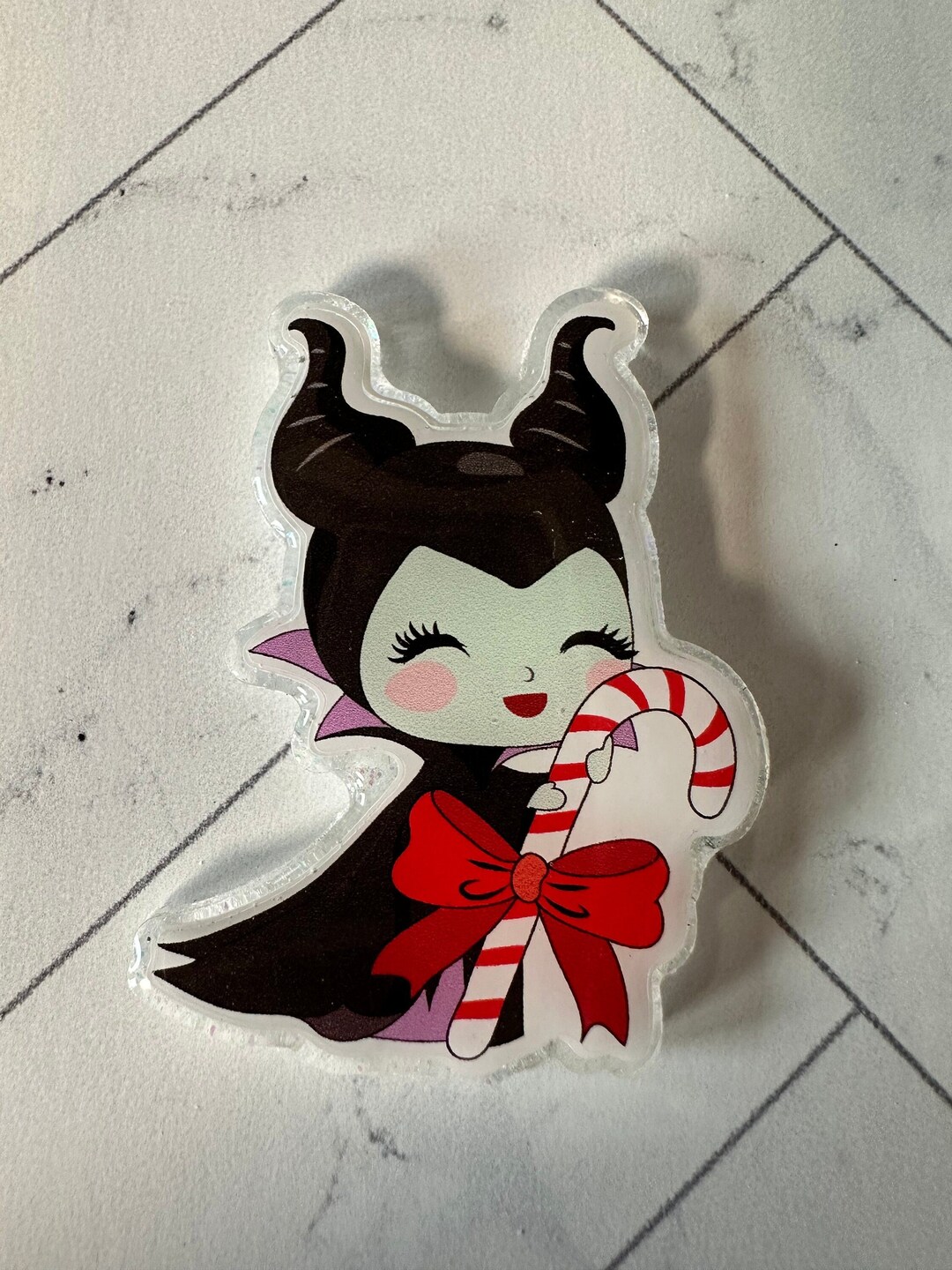 Maleficent (holding a Candy Cane) Disney Villain Inspired Badge Reel - Etsy