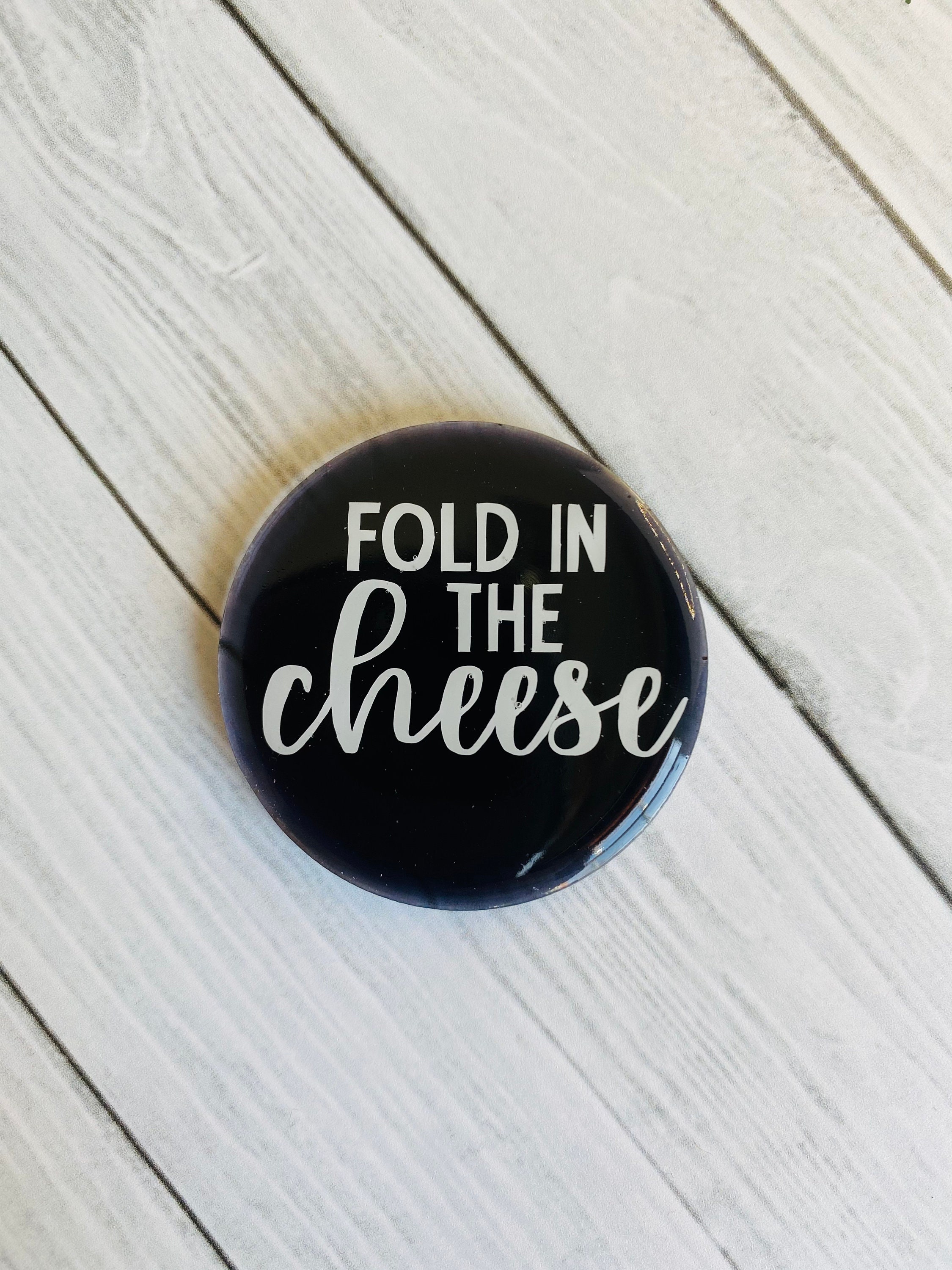 Fold in the Cheese Badge Reel - Etsy UK
