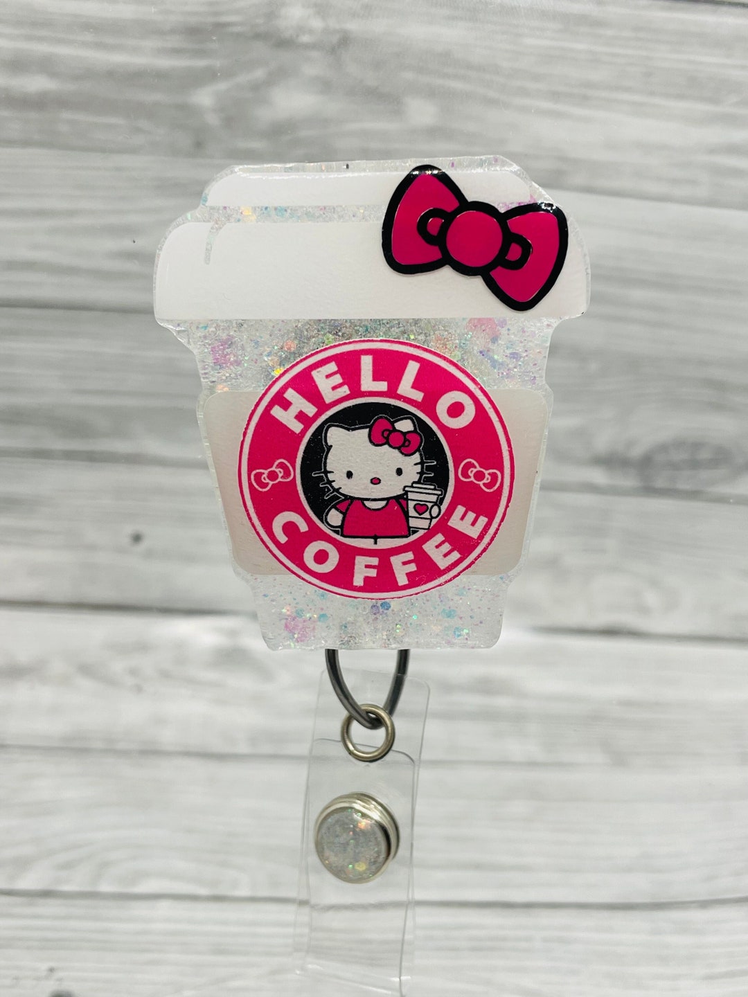 Cartoon Kitty Inspired Coffee Cup Badge Reel - Etsy