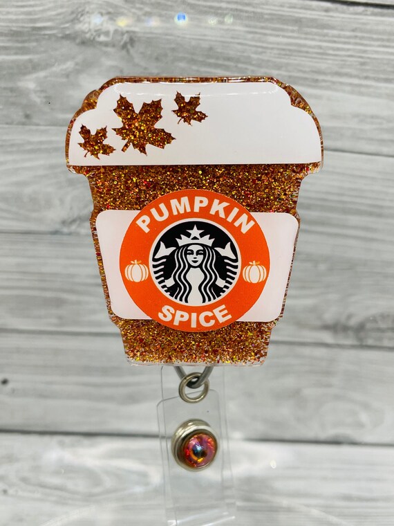 Pumpkin Spice Latte Coffee Cup Badge Reel - Etsy
