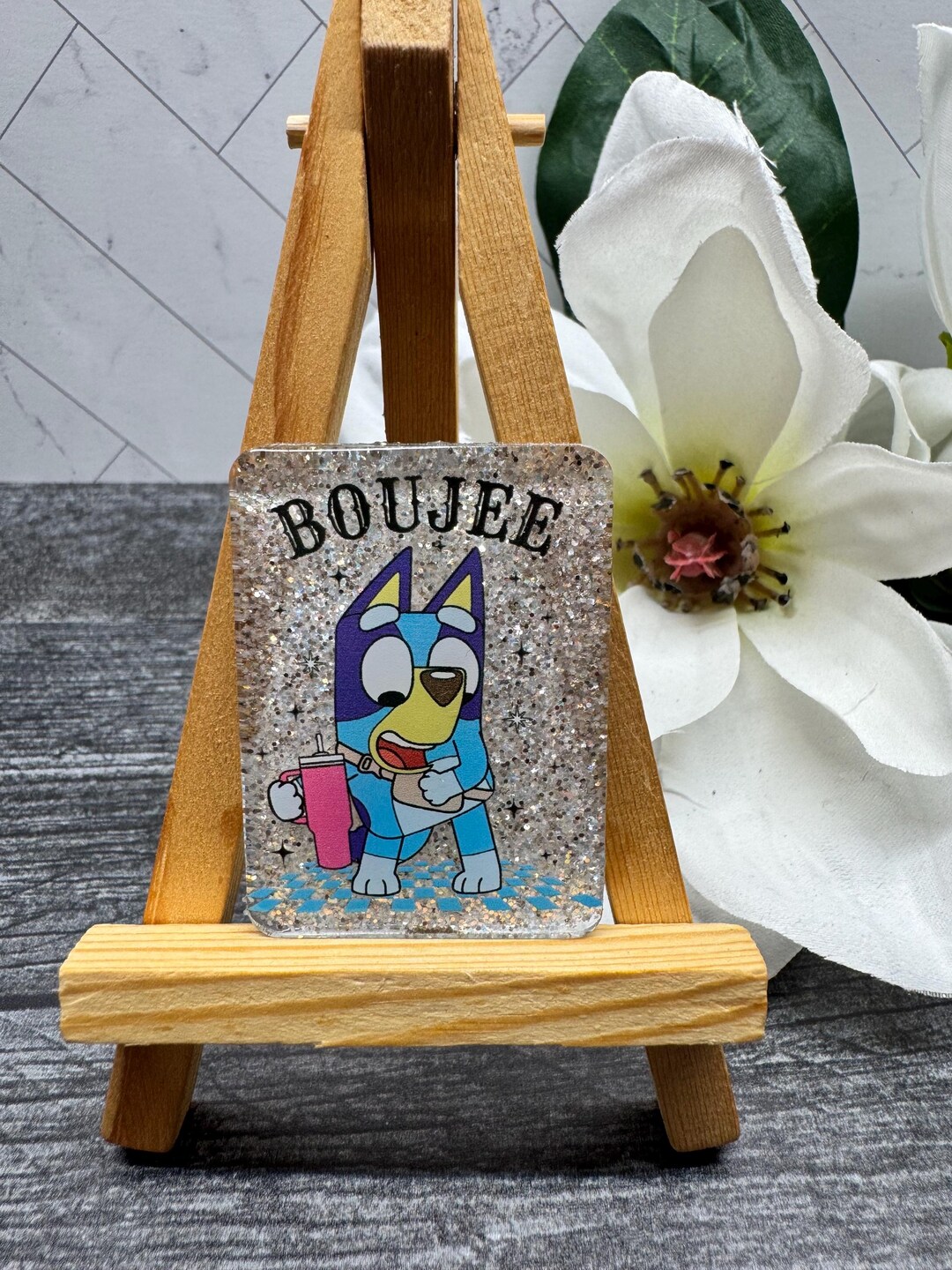 Bougie Bluey W/stanley Bluey Inspired Badge Reel - Etsy