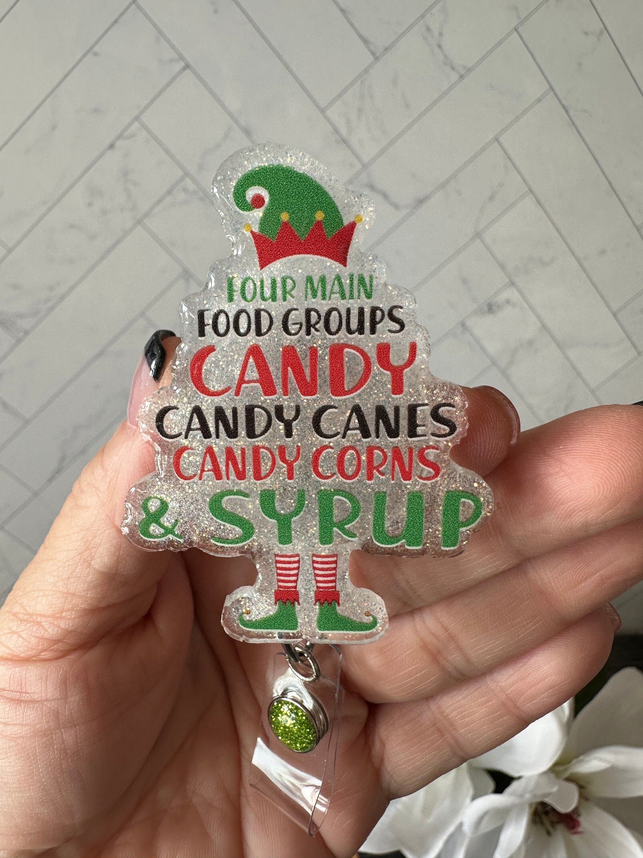 Elf Four Main Food Groups Badge - Etsy