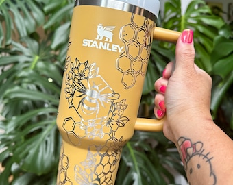 Honey Bee Honeycomb Engraved Stanley 30 or 40 Oz - Etsy
