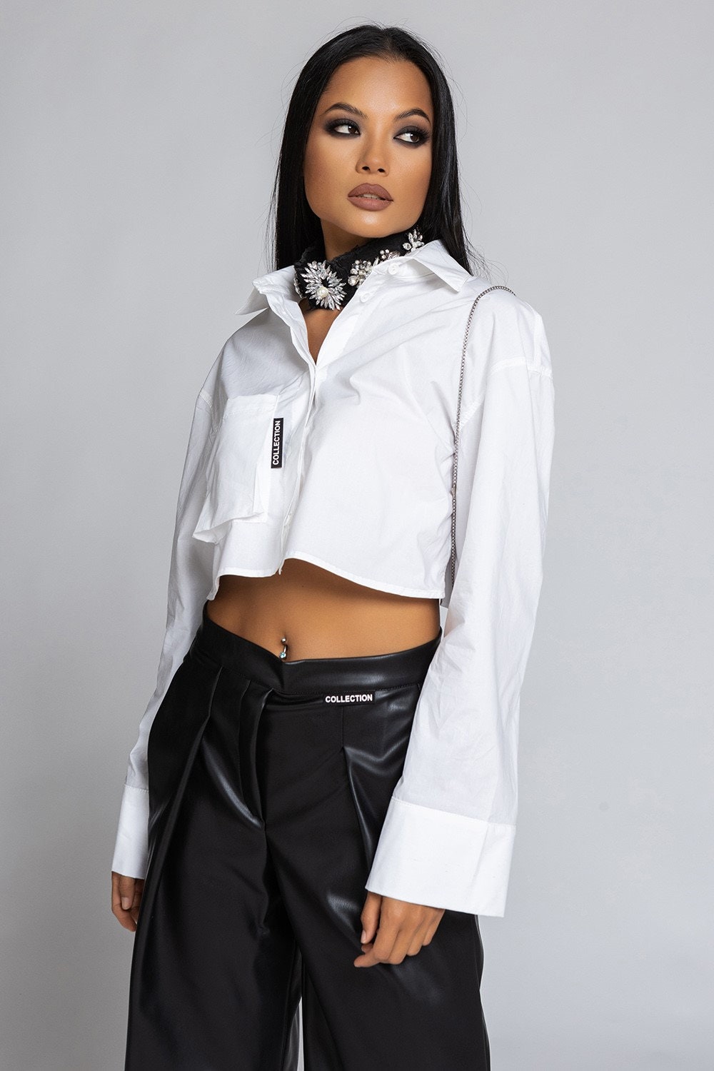 White Cotton Shirt, Women Designer Shirt, Women Blouse, Women Shirts ...