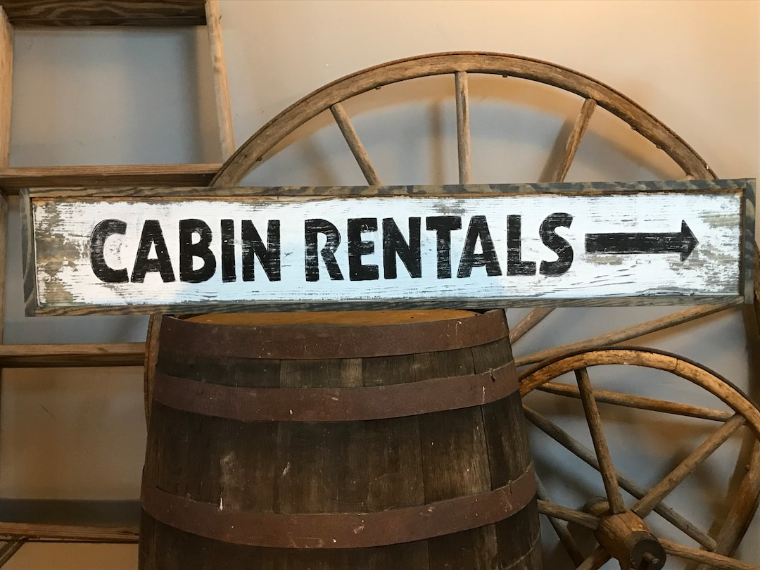 CABIN RENTALS Wood Sign Rustic Vintage Inspired - Etsy