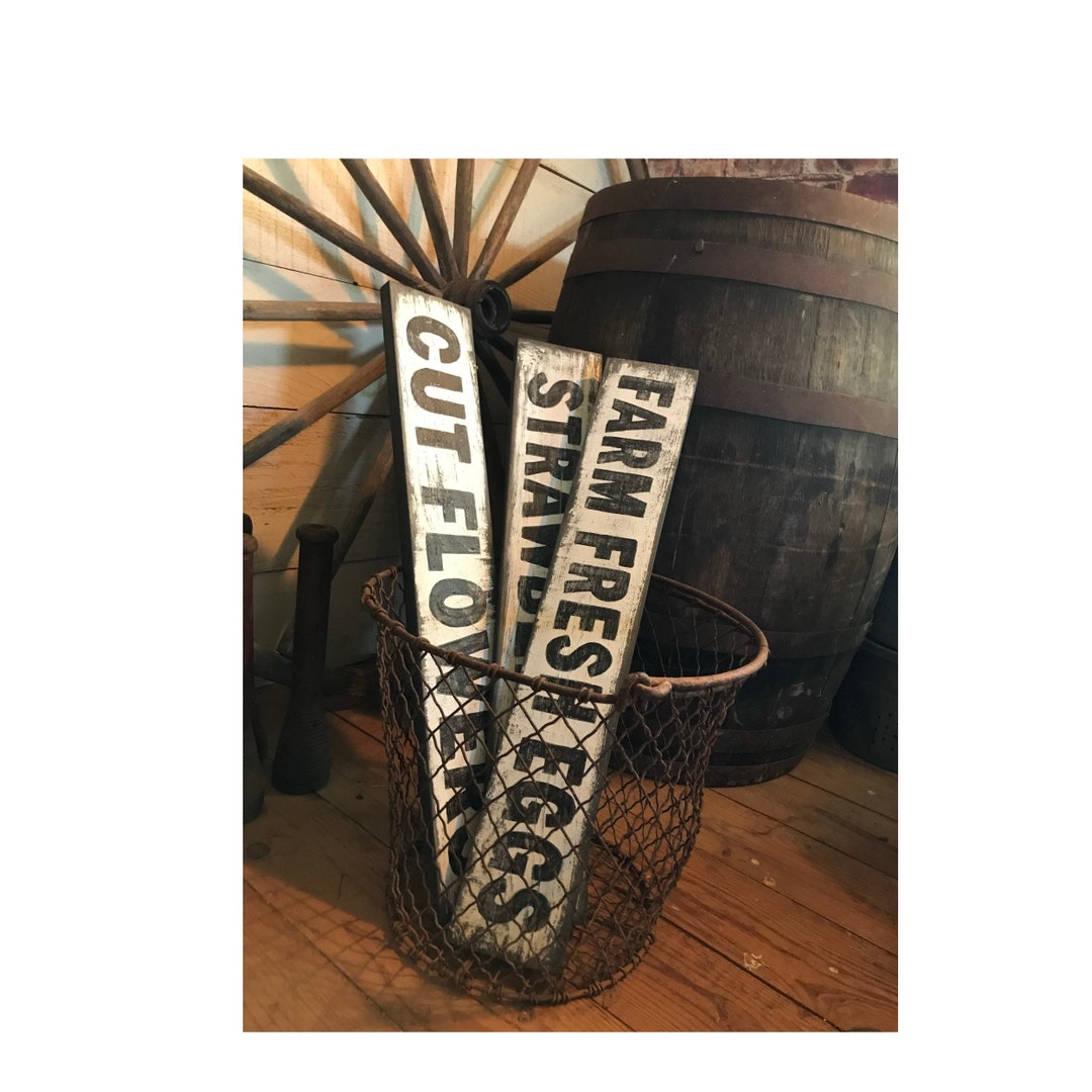 Hand Painted Farmhouse Wood Signs: Distressed Vintage Kitchen Decor ...