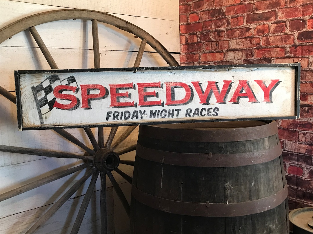 Wood Sign Racing SPEEDWAY Hand Painted Vintage Inspired - Etsy
