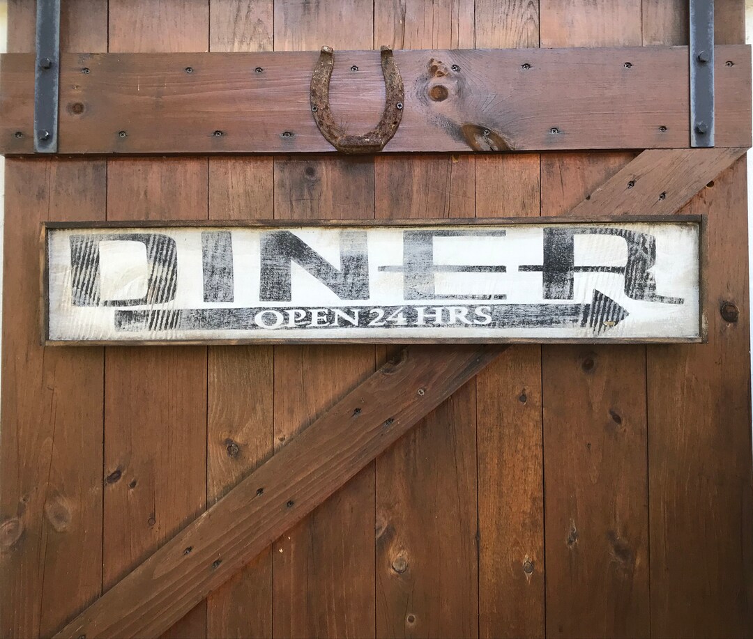 Wood Sign diner Hand Painted Vintage Inspired - Etsy