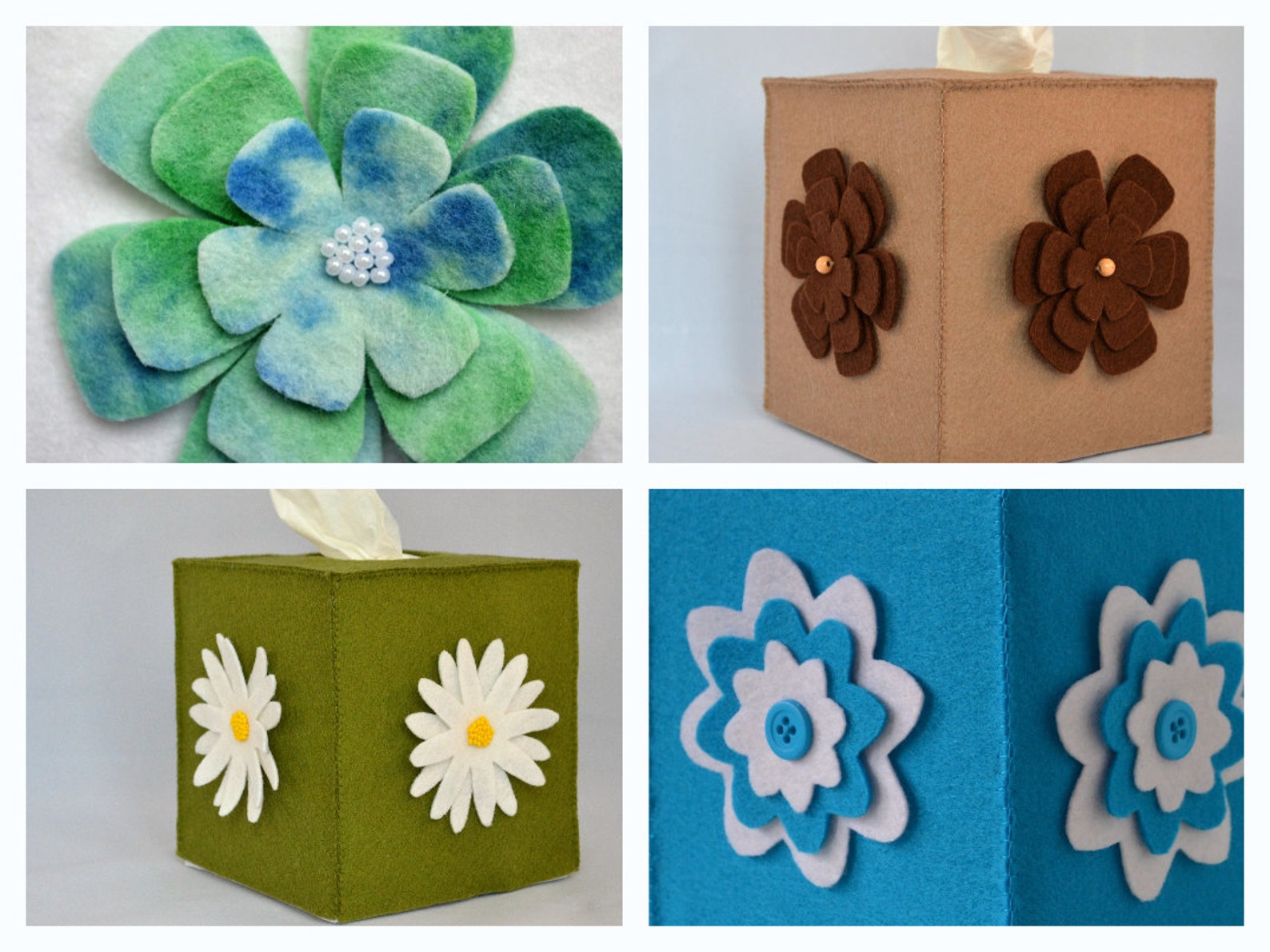 Pdf Pattern- Mix and Match Felt Tissue Box Cover - Etsy