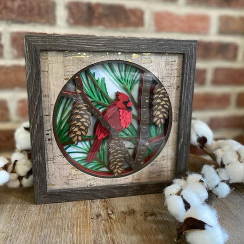 Cardinal Shadow Box - Etsy
