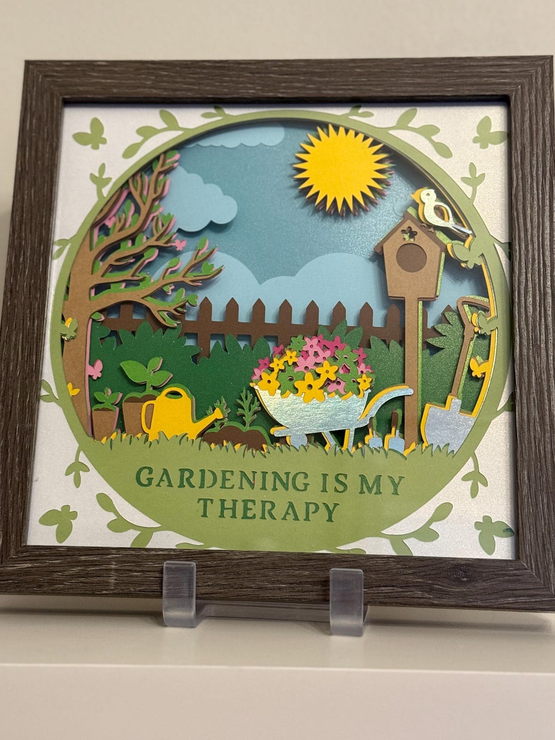 Gardening Therapy 3D Shadow Box, Handmade, Wall & Table Decor, Gardener ...
