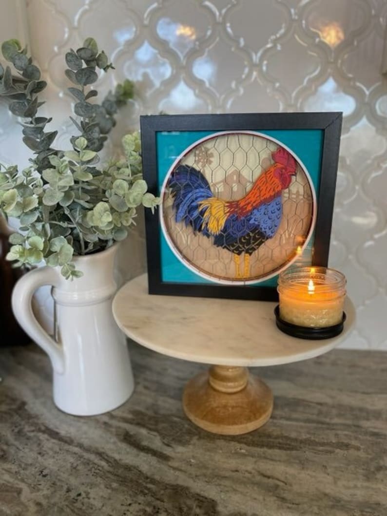 Rooster 3D Shadow Box - Etsy