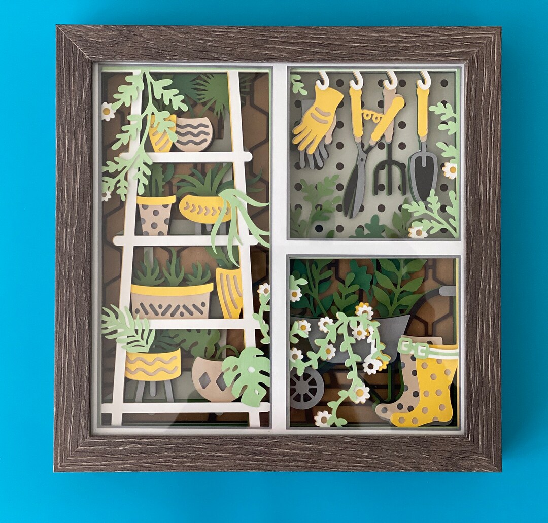 Gardening 3D Shadow Box, Handmade, Wall & Table Decor, Gardener Lover ...