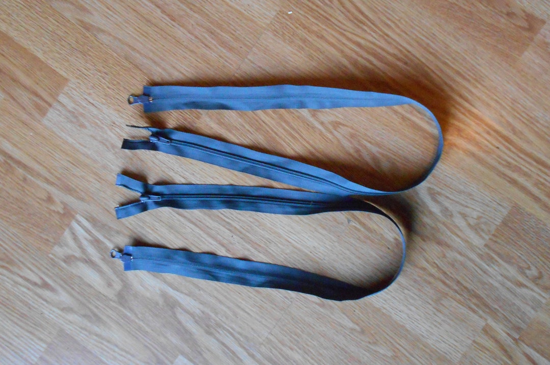 30.5" Gray Coil Plastic Zipper With Double Pull Durable Zipper - Etsy