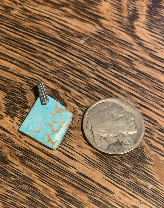 Double sided Number 8 Mine turquoise pendant with a solid | Etsy