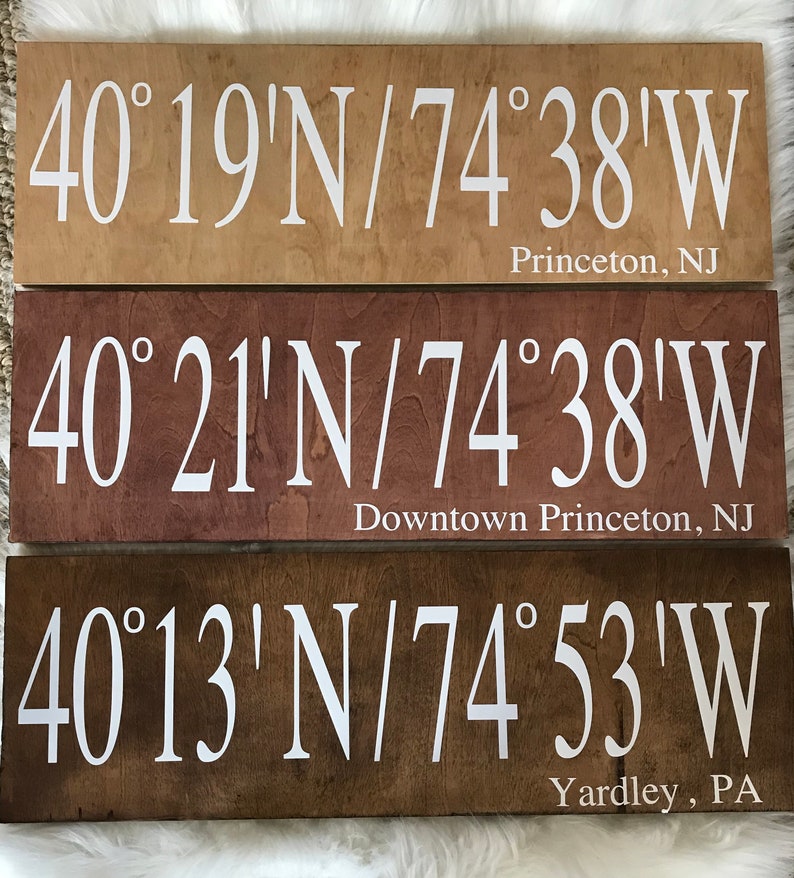 Latitude Longitude Sign, Home Signs - Etsy