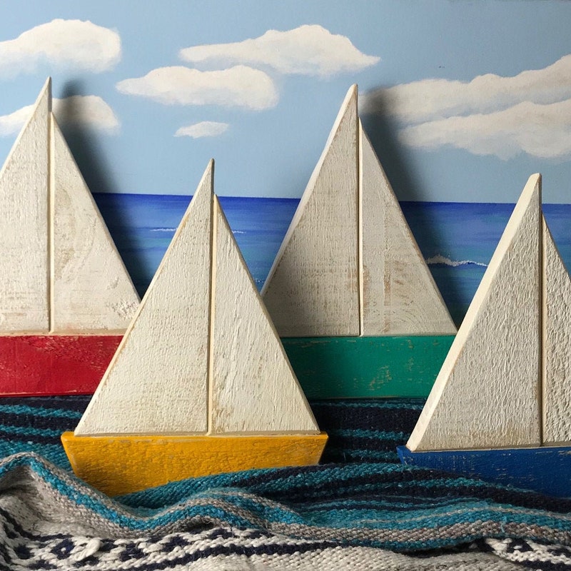 Wooden Sailboats Decor - Etsy