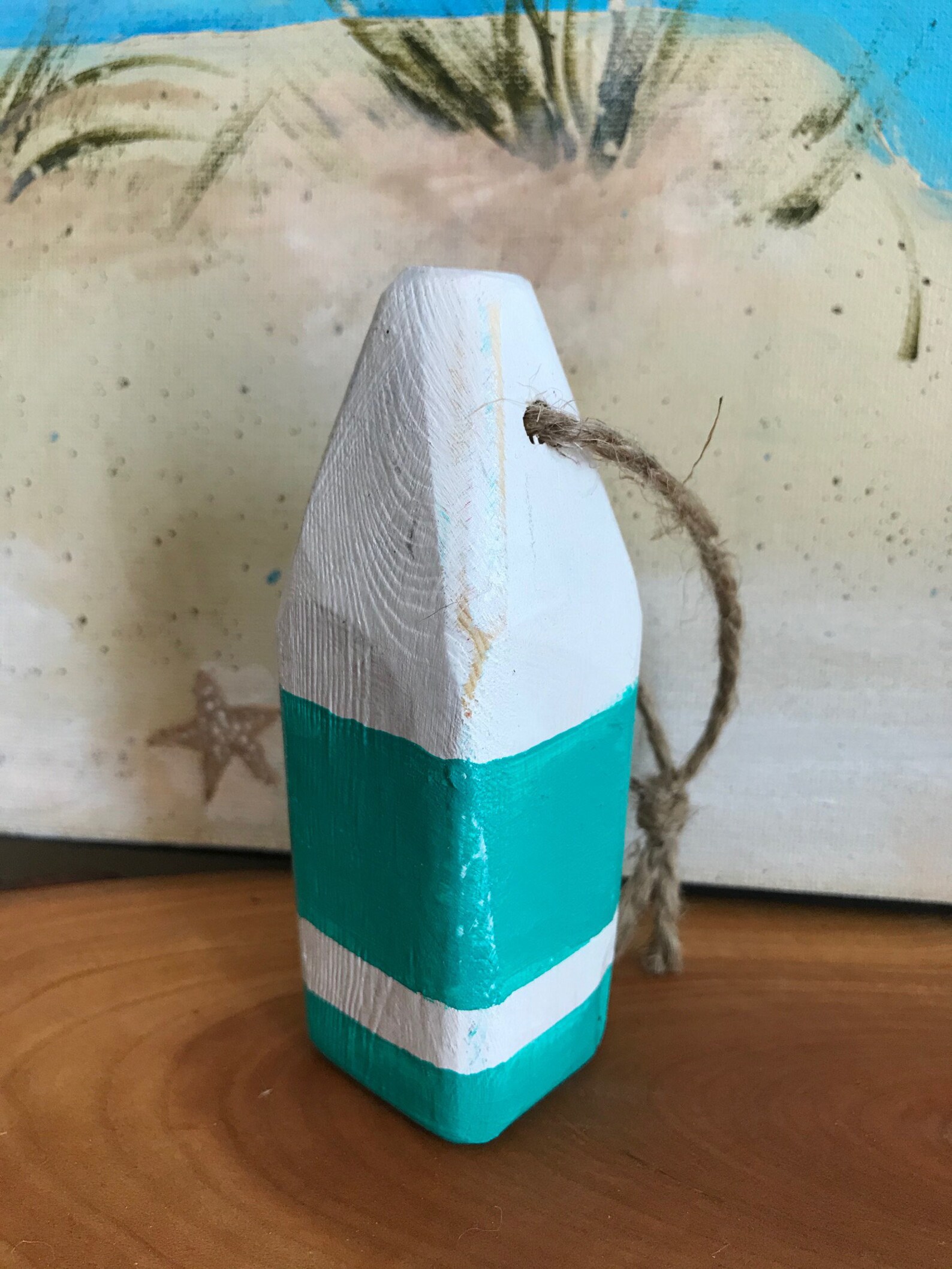Miniature Wood Lobster Buoys - Rustic Beach Decor- Key Chain - Ornament ...