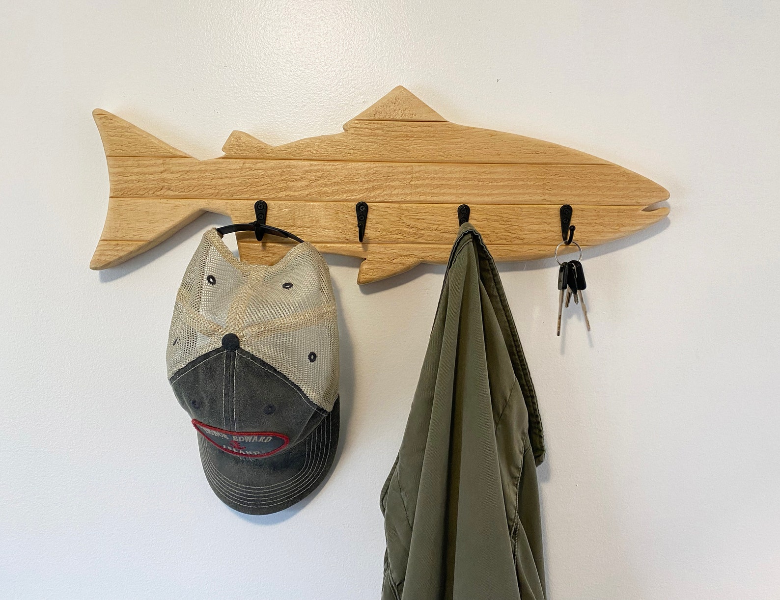 Salmon Coat Rack Hand Made Rustic Pine. Great for Hats Keys - Etsy