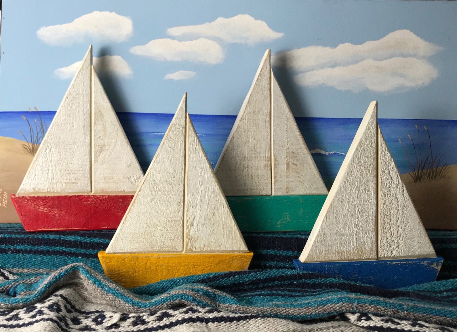 Wooden Sailboats Rustic Nautical Wall Decor - Etsy Canada