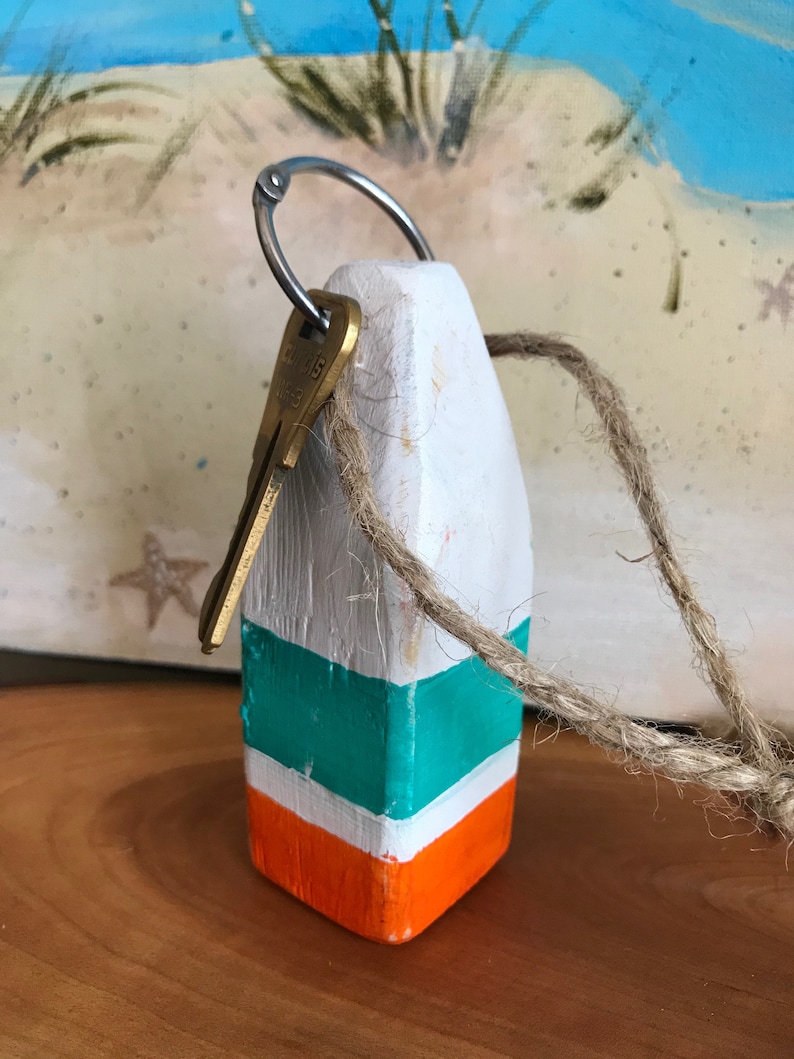 Miniature Wood Lobster Buoys - Rustic Beach Decor- Key Chain - Ornament ...