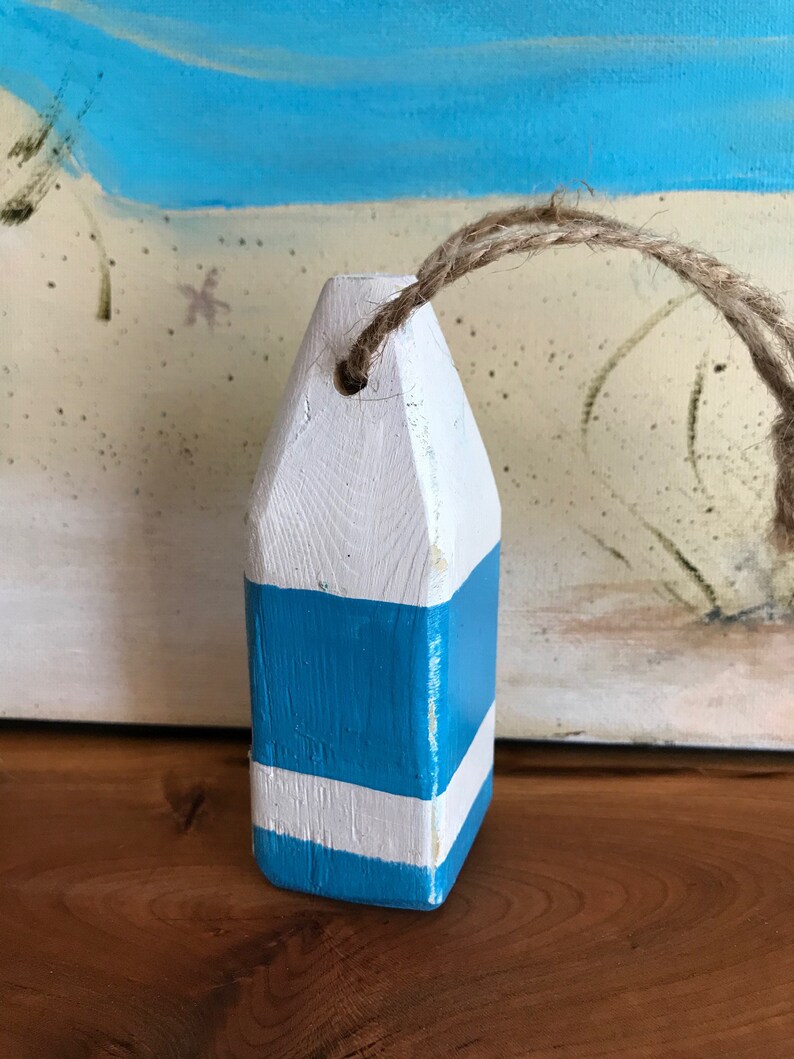 Miniature Wood Lobster Buoys - Rustic Beach Decor- Key Chain - Ornament ...