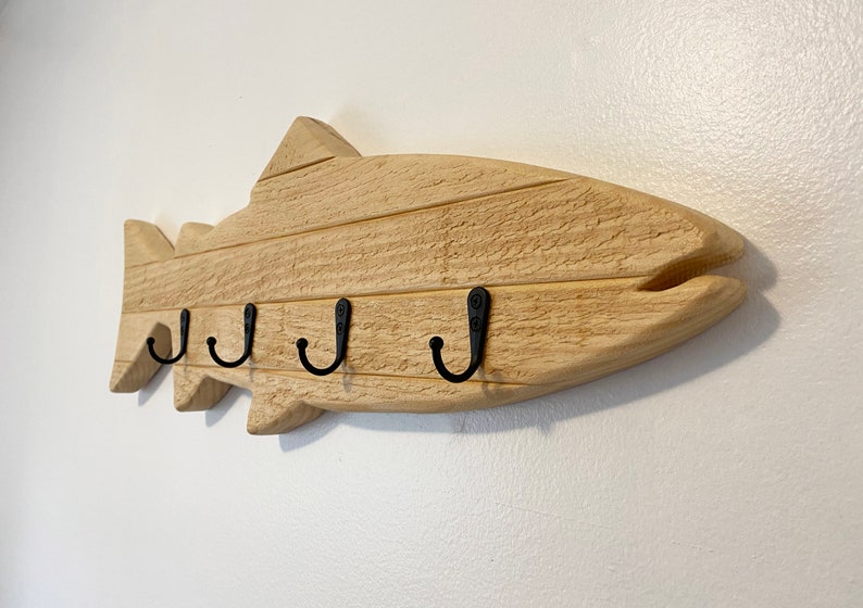 Salmon Coat Rack Hand Made Rustic Pine. Great for Hats Keys - Etsy