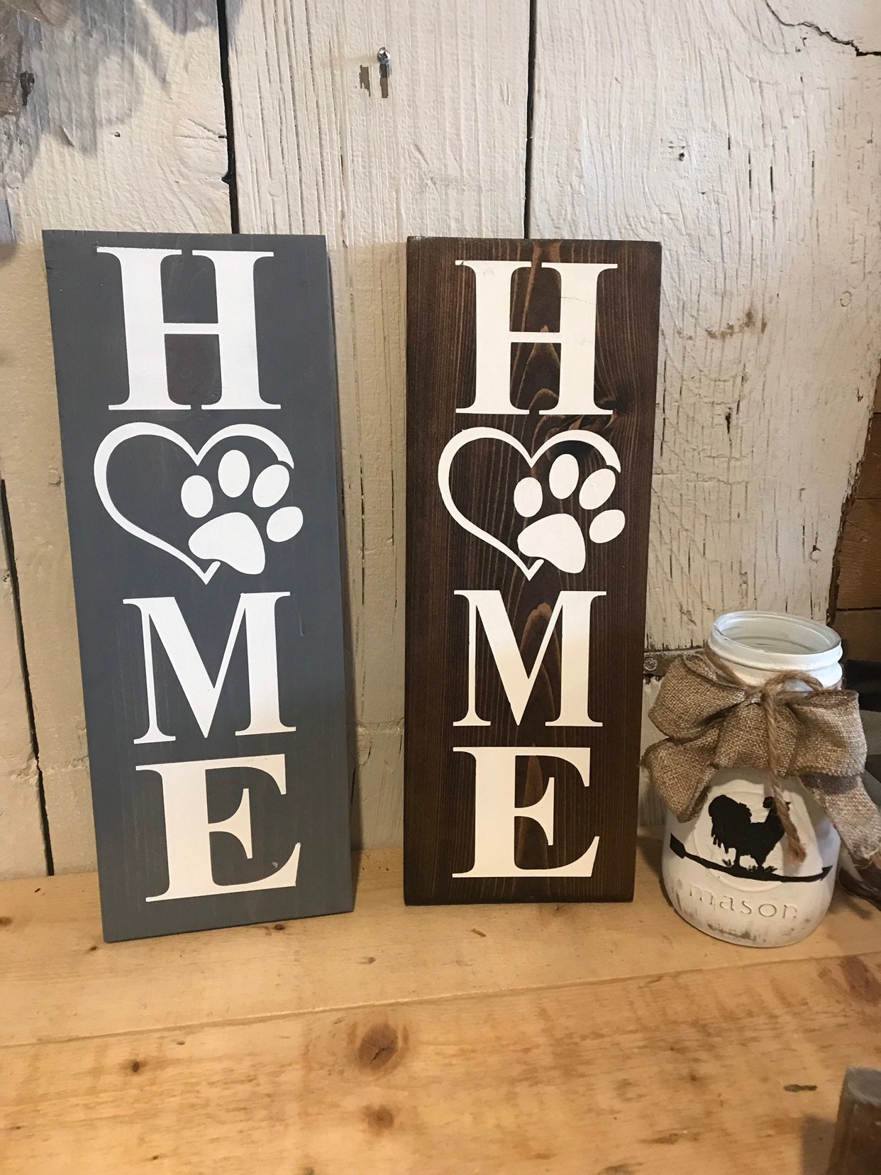 Dog Paw Home Sign Painted Pet Paw Sign - Etsy