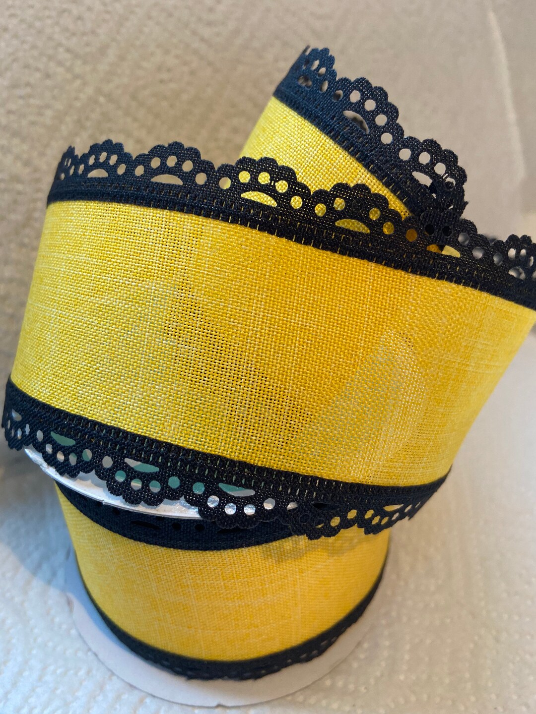 2.5 Lace Edge Ribbon, (10 Yards)everyday Ribbon Wired, Bow Making ...