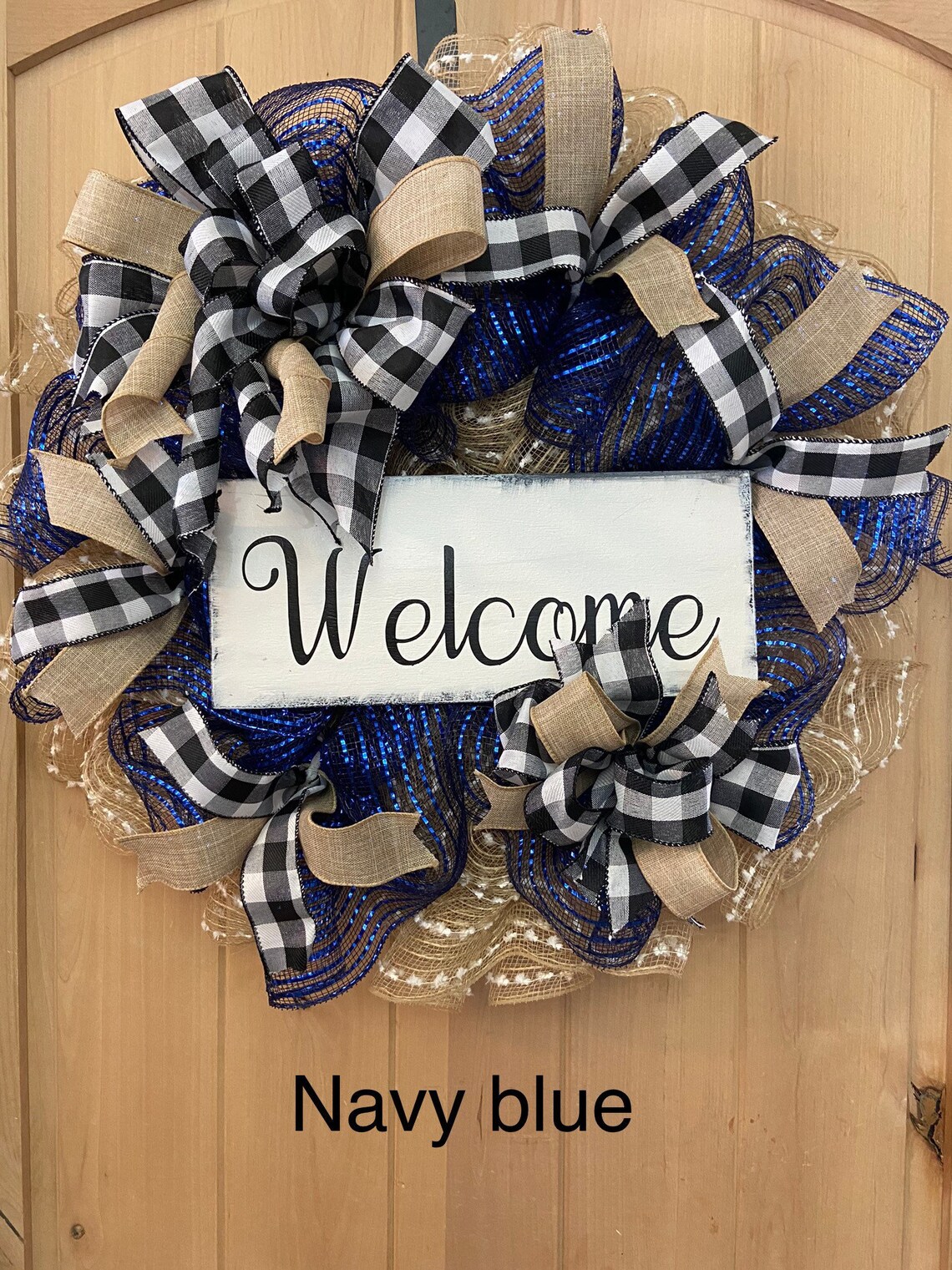 Welcome Wreaths for Front Door Rustic Country With Buffalo - Etsy